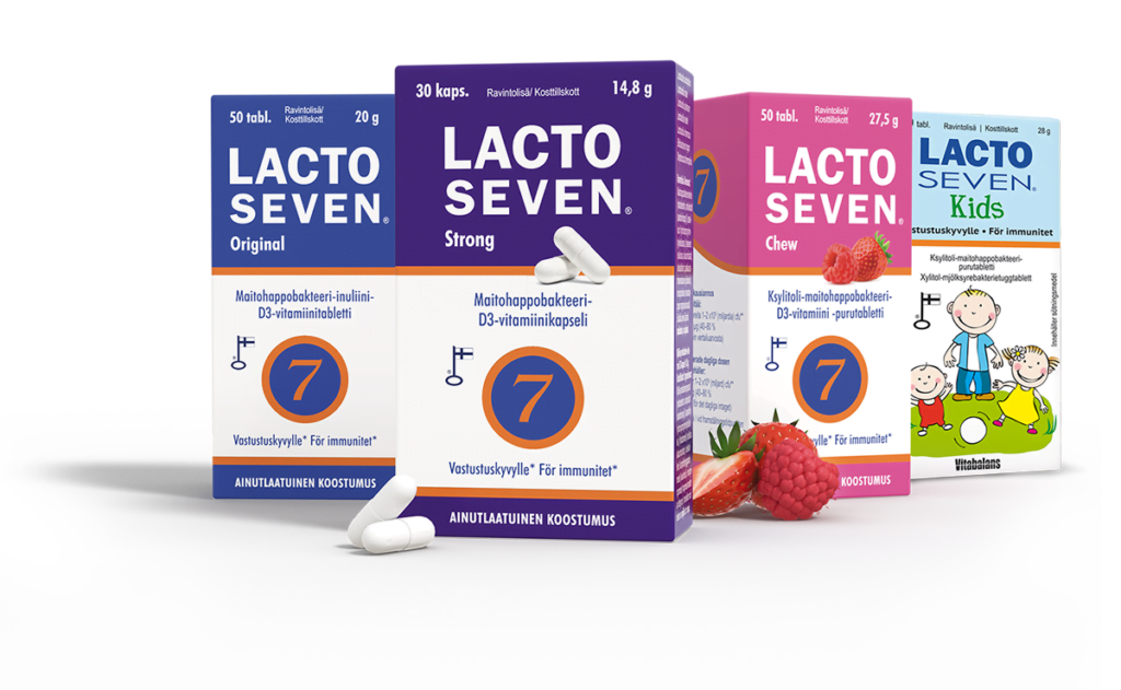 LACTO SEVEN Parhaat maitohappobakteerit koko perheelle.